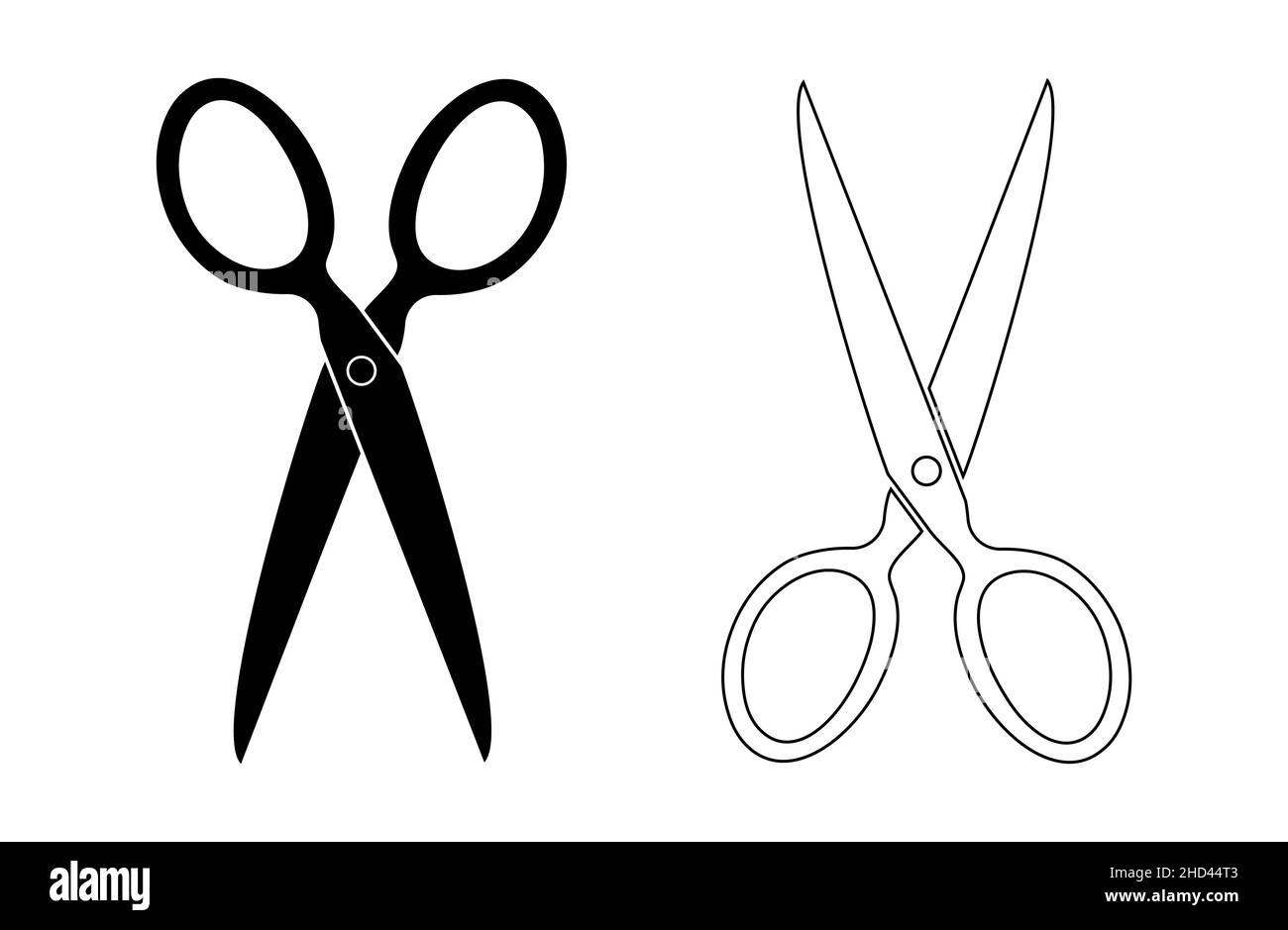 Scissors icon. Black scissors icons set. Vector illustration. Linear ...