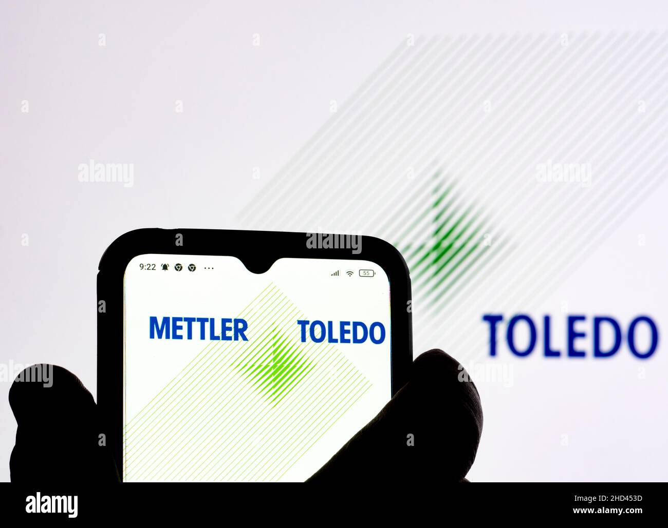 In this photo illustration Mettler Toledo logo seen displayed on a ...