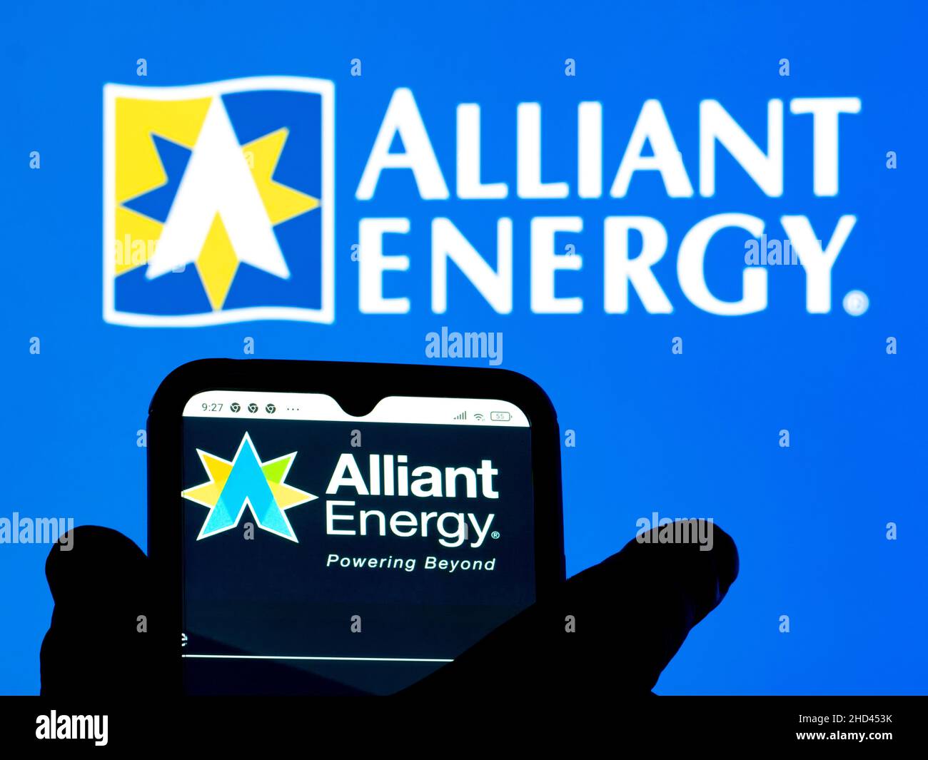 In this photo illustration Alliant Energy Corporation logo seen ...
