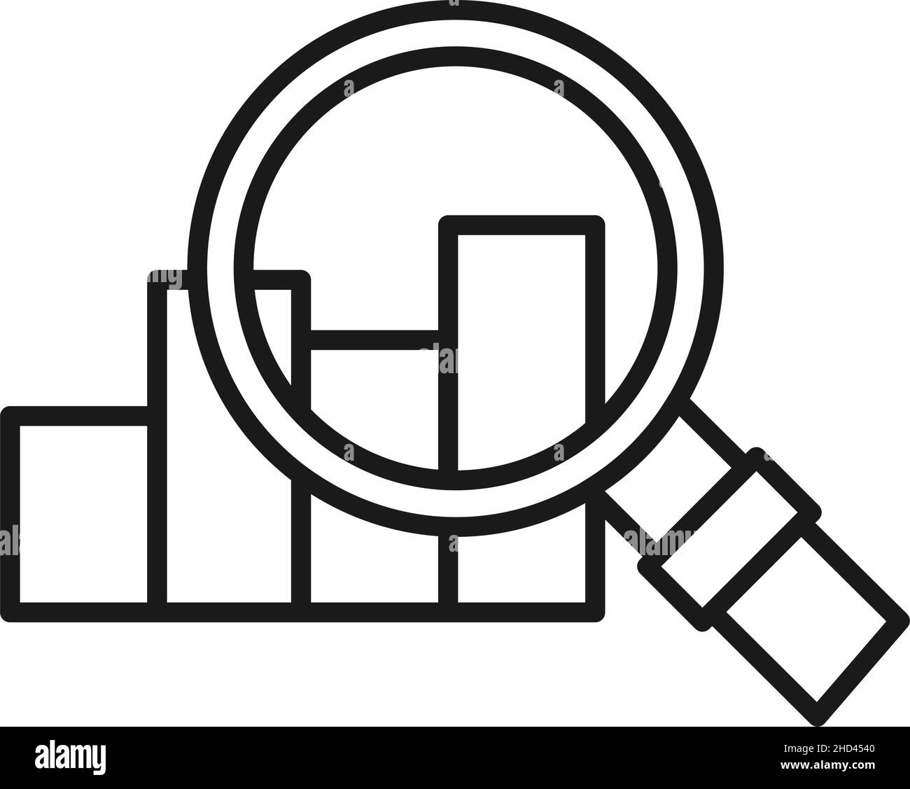 Line art black and white sales dynamic analysis icon. Vector ...