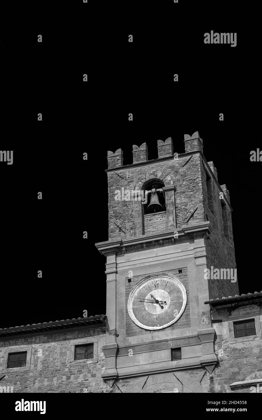 Cortona old clocktower, symbol of the little and charming ancient city ...