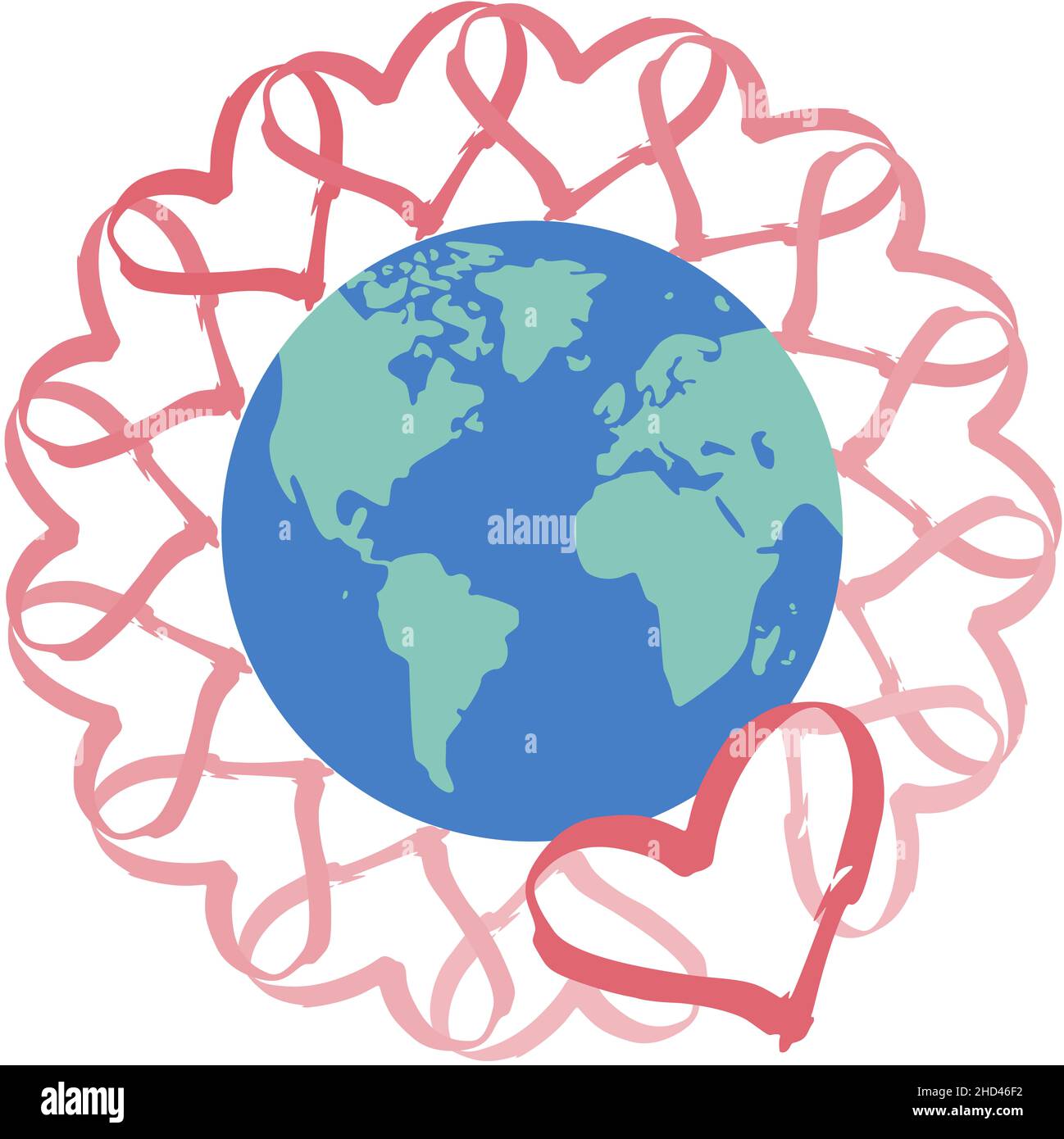 Hearts around world hi-res stock photography and images - Alamy