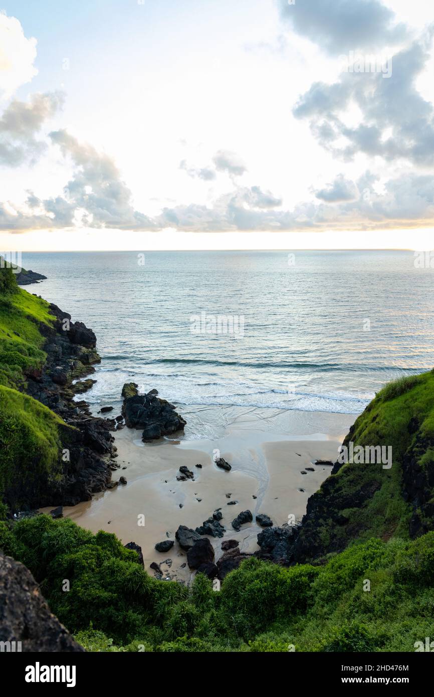 Beautiful sunset view overlooking a tiny patch of sand called Moon ...