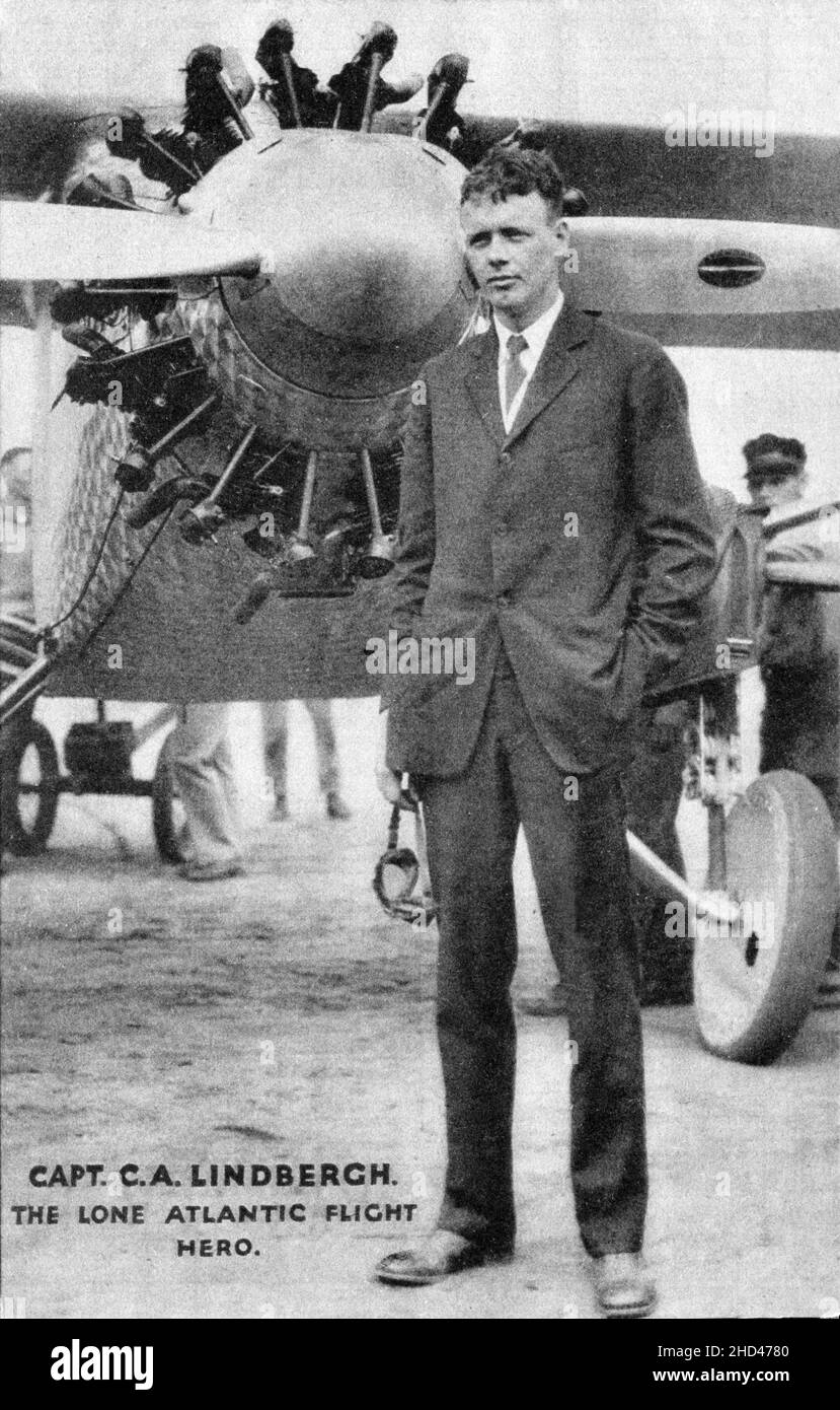 A vintage postcard entitled, “Capt. C. A. Lindbergh - The Lone Atlantic ...