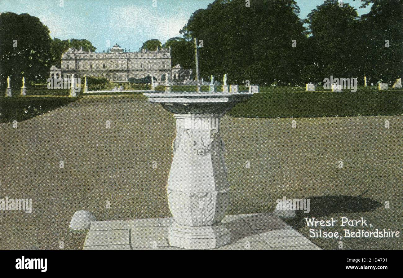 Antique postcard entitled “Wrest Park, Silsoe, Bedfordshire”. Depicting ...