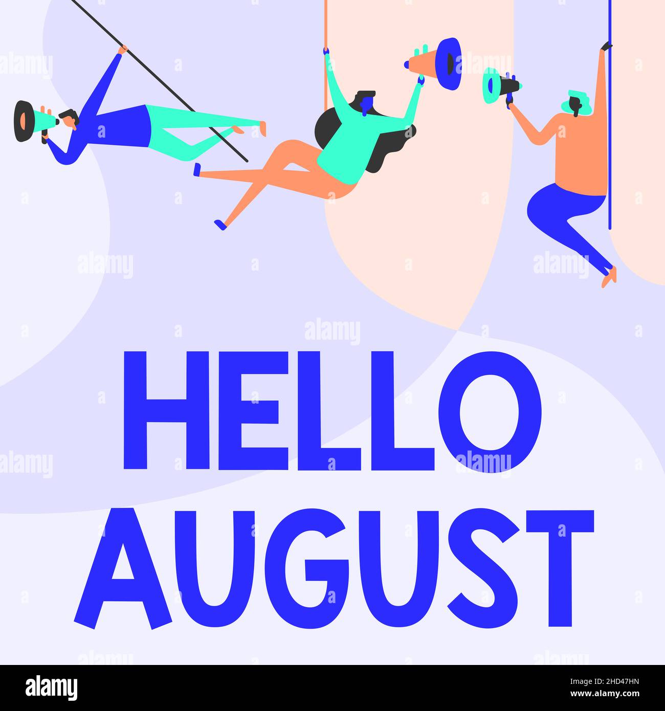 Hand writing sign Hello August. Word Written on a positive greeting for ...