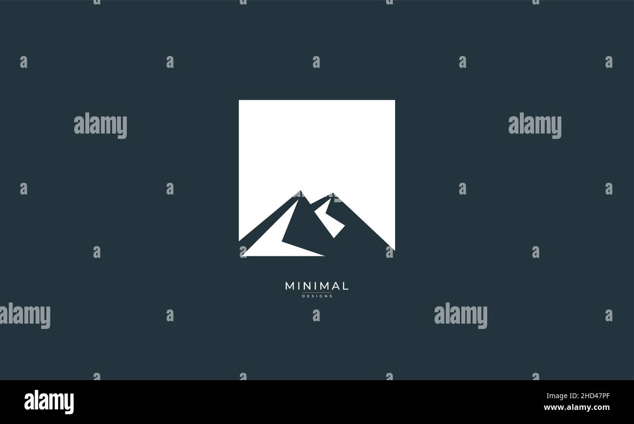 An abstract line art icon logo of a mountain Stock Vector Image & Art ...