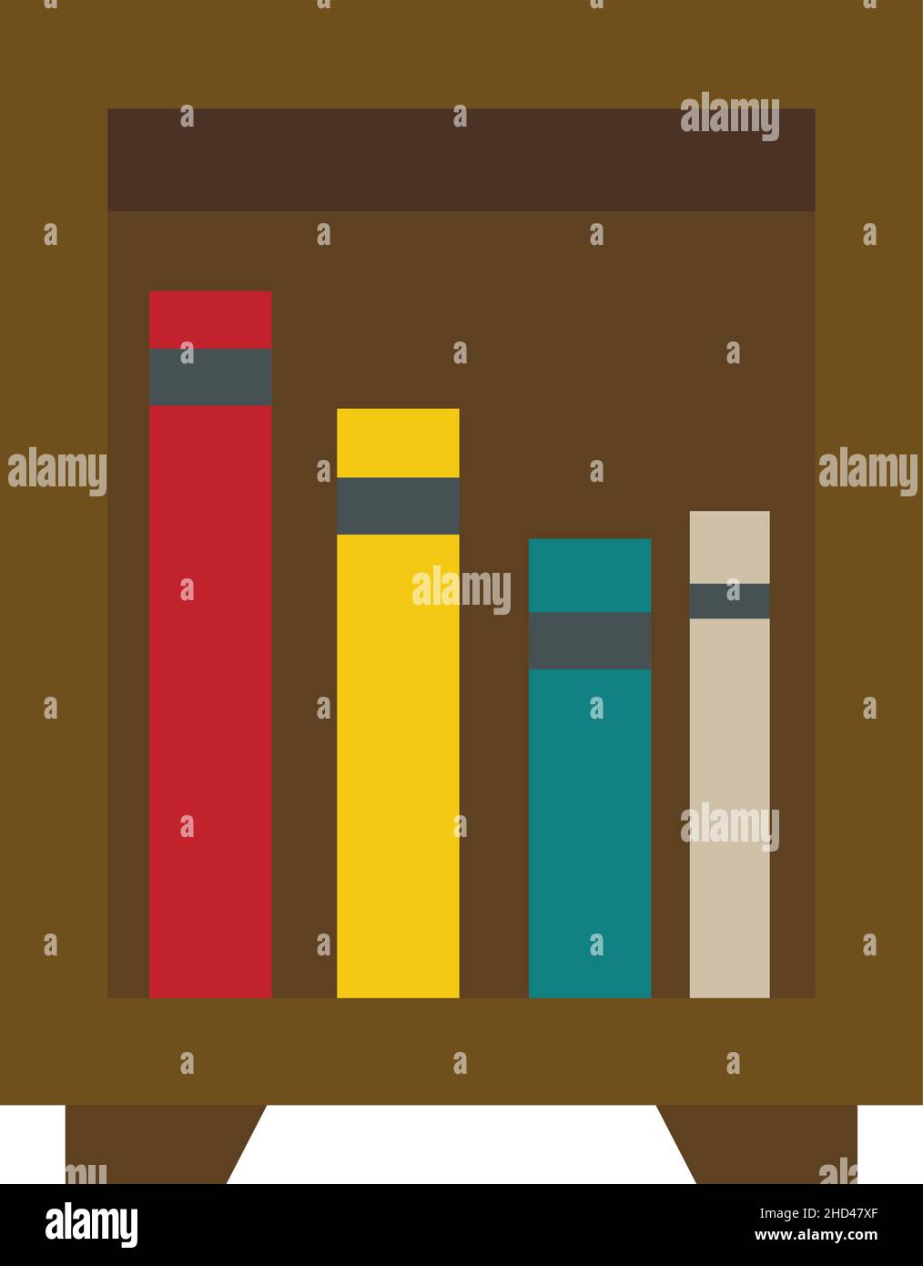 Library street box icon. Flat illustration of library street box vector ...