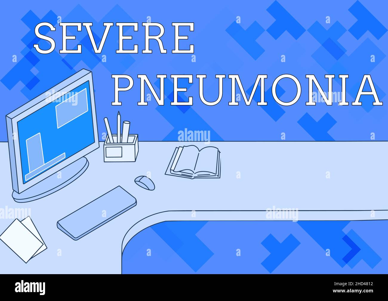 Handwriting text Severe Pneumonia. Business concept acute disease that ...