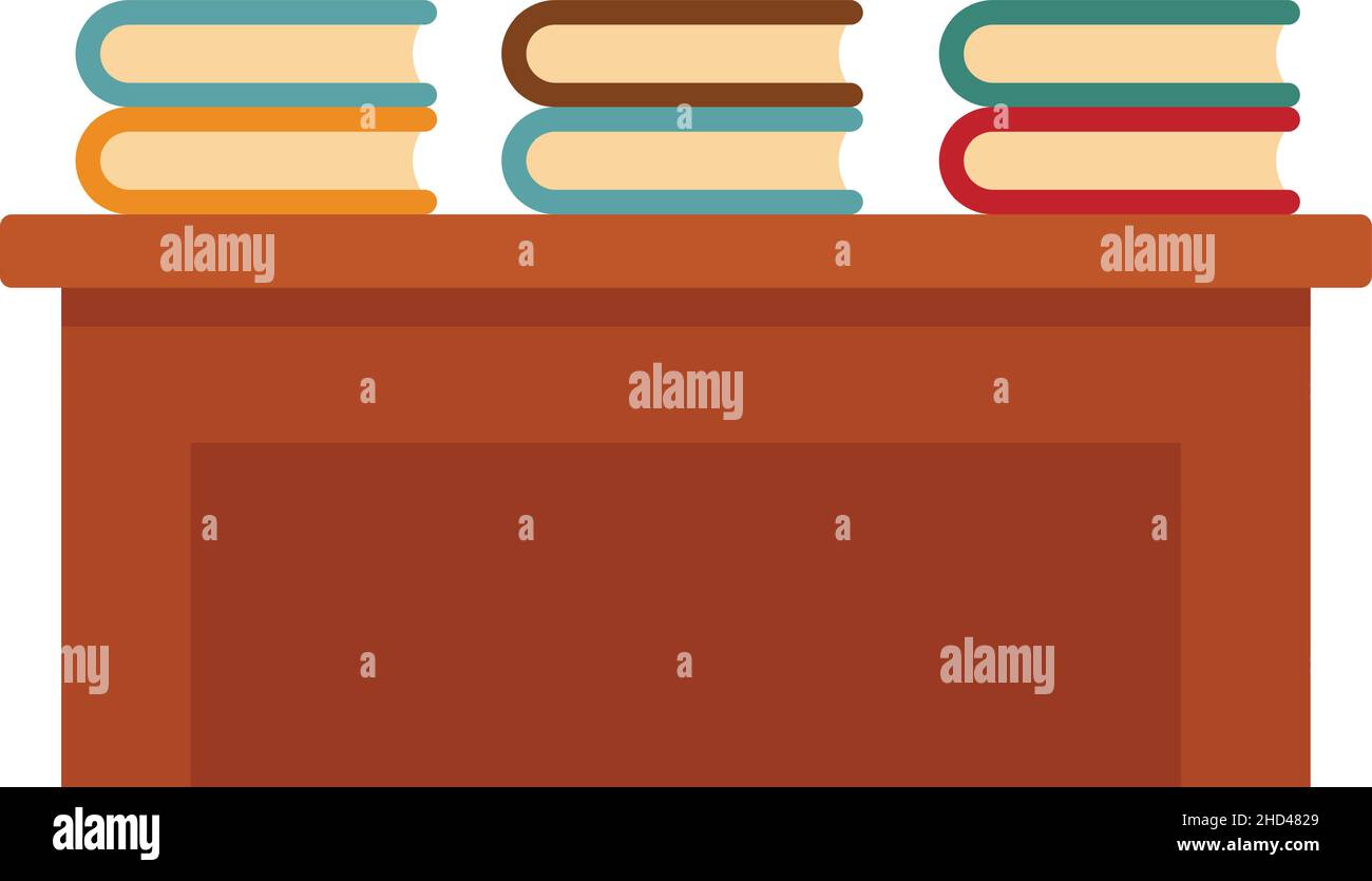 Library book desktop icon. Flat illustration of library book desktop ...