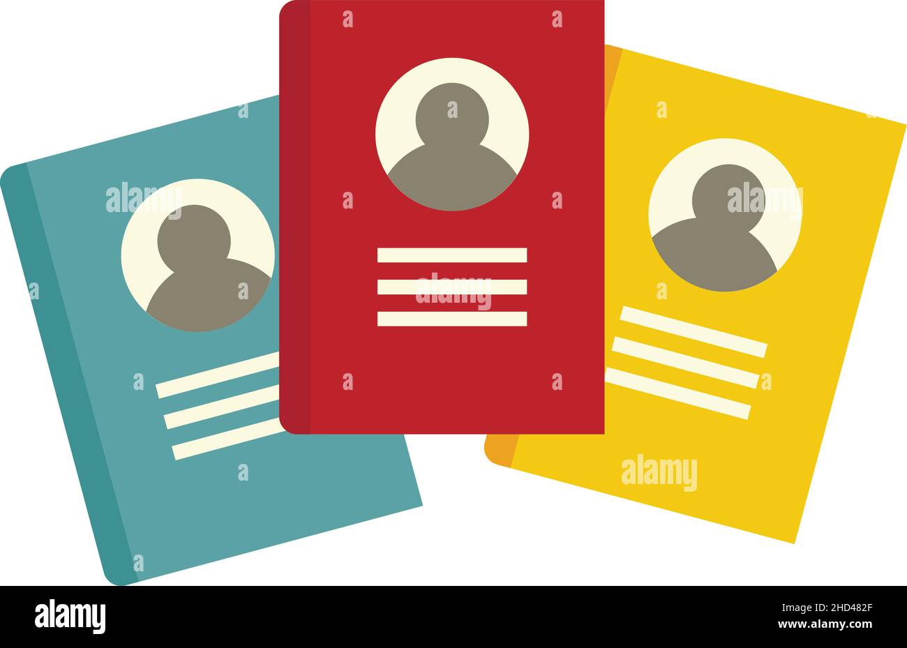 Library personal notebooks icon. Flat illustration of library personal ...