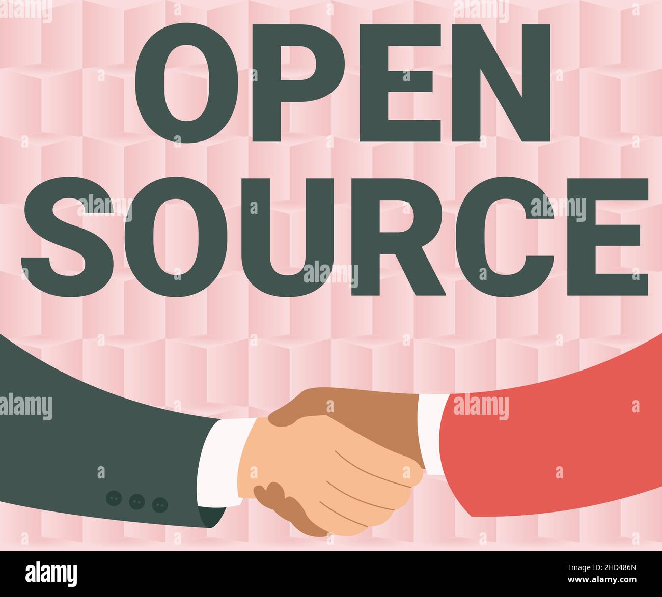 Hand writing sign Open Source. Word for contains the source code that ...