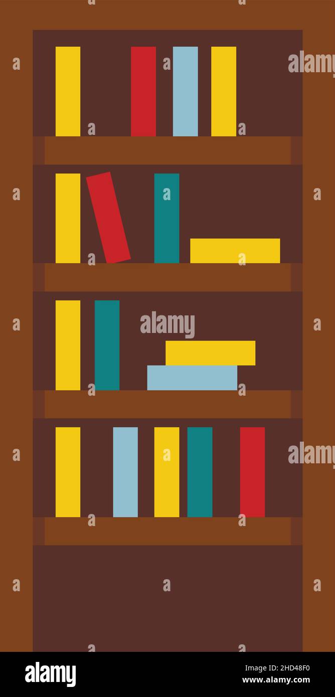 Library book wardrobe icon. Flat illustration of library book wardrobe ...