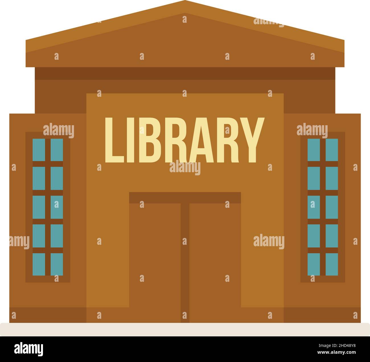 Library building icon. Flat illustration of library building vector ...