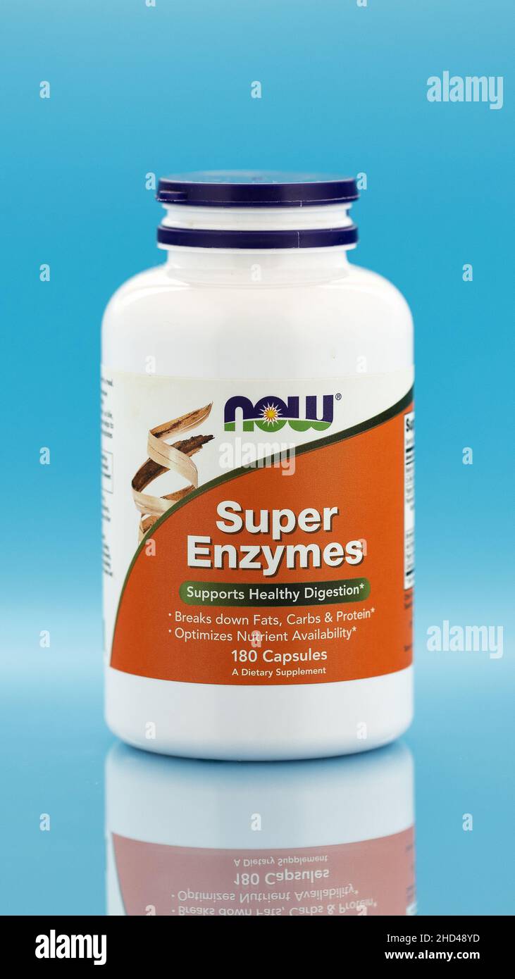 super enzymes capsules in the jar. dietary supplement editorial ...
