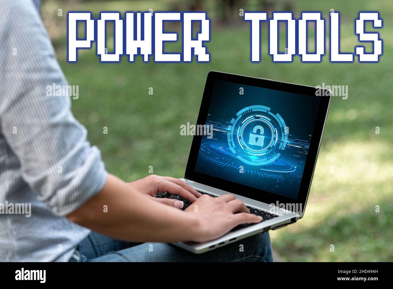 Text caption presenting Power Tools. Business approach tools powered by ...