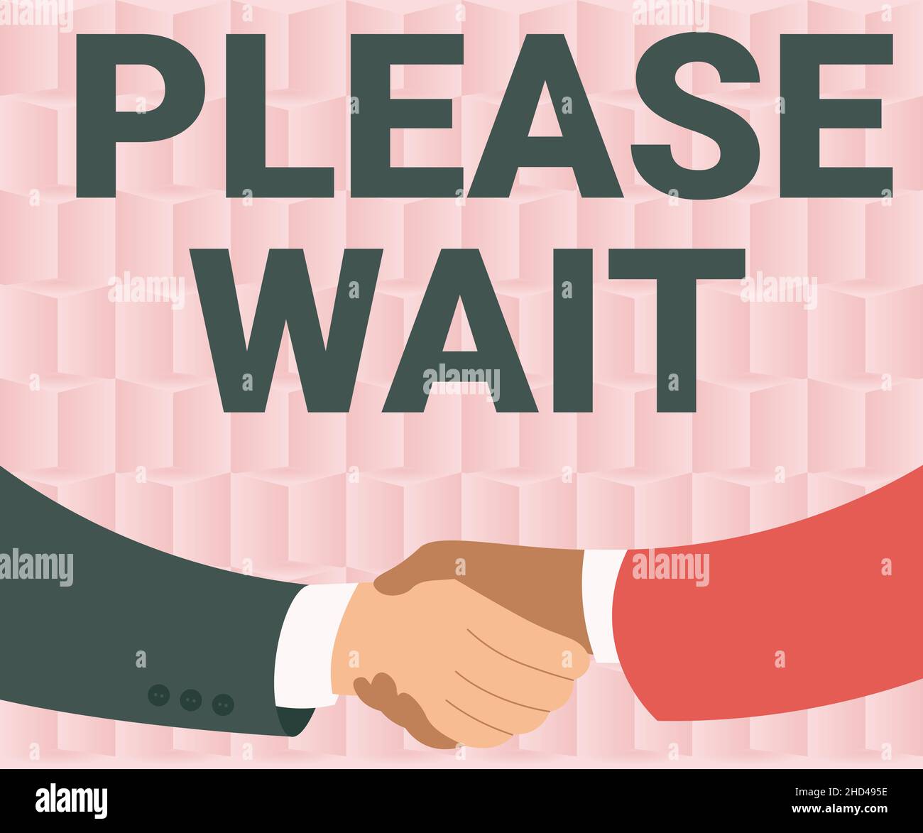 Text sign showing Please Wait. Business concept to pause any implemented action immediately and ...