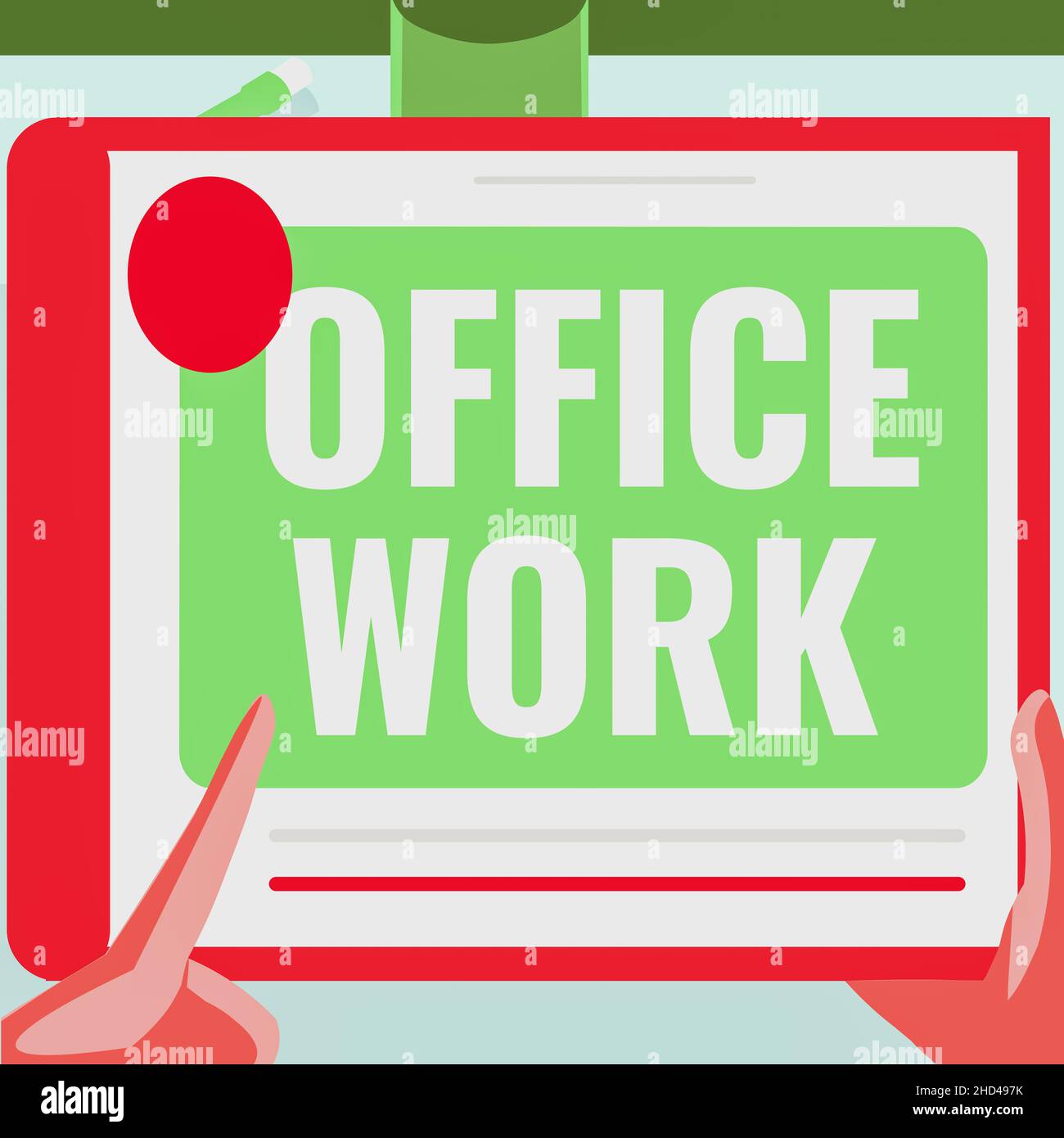 Sign displaying Office Work. Conceptual photo a work that primarily ...