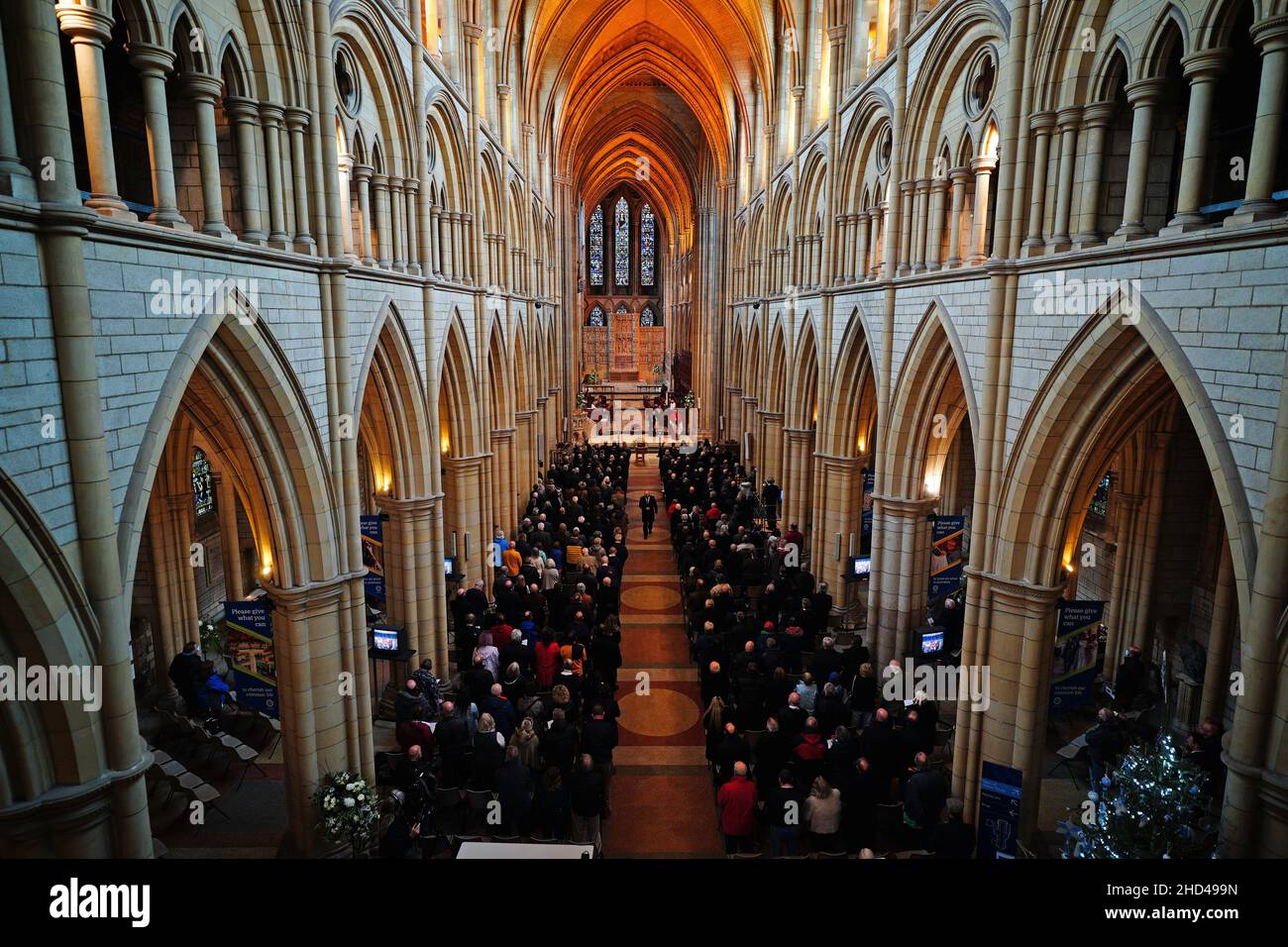 The funeral service of Cornish comedian Jethro at Truro Cathedral in ...