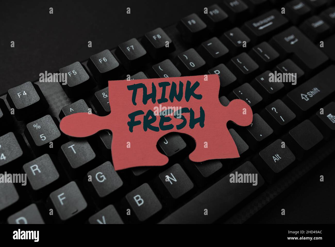 Text caption presenting Think Fresh. Conceptual photo a new perspective ...