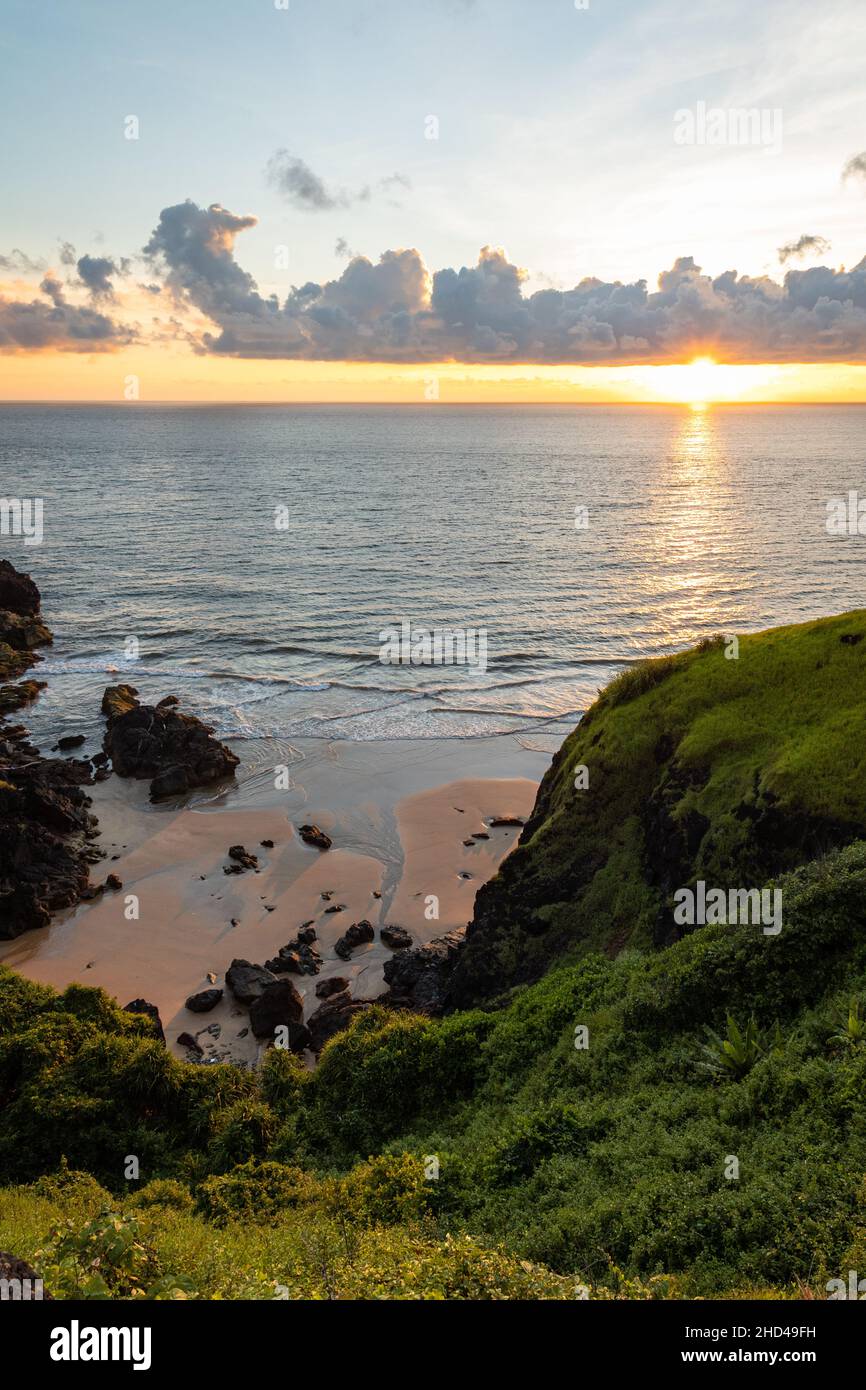 Beautiful sunset view overlooking a tiny patch of sand called Moon ...