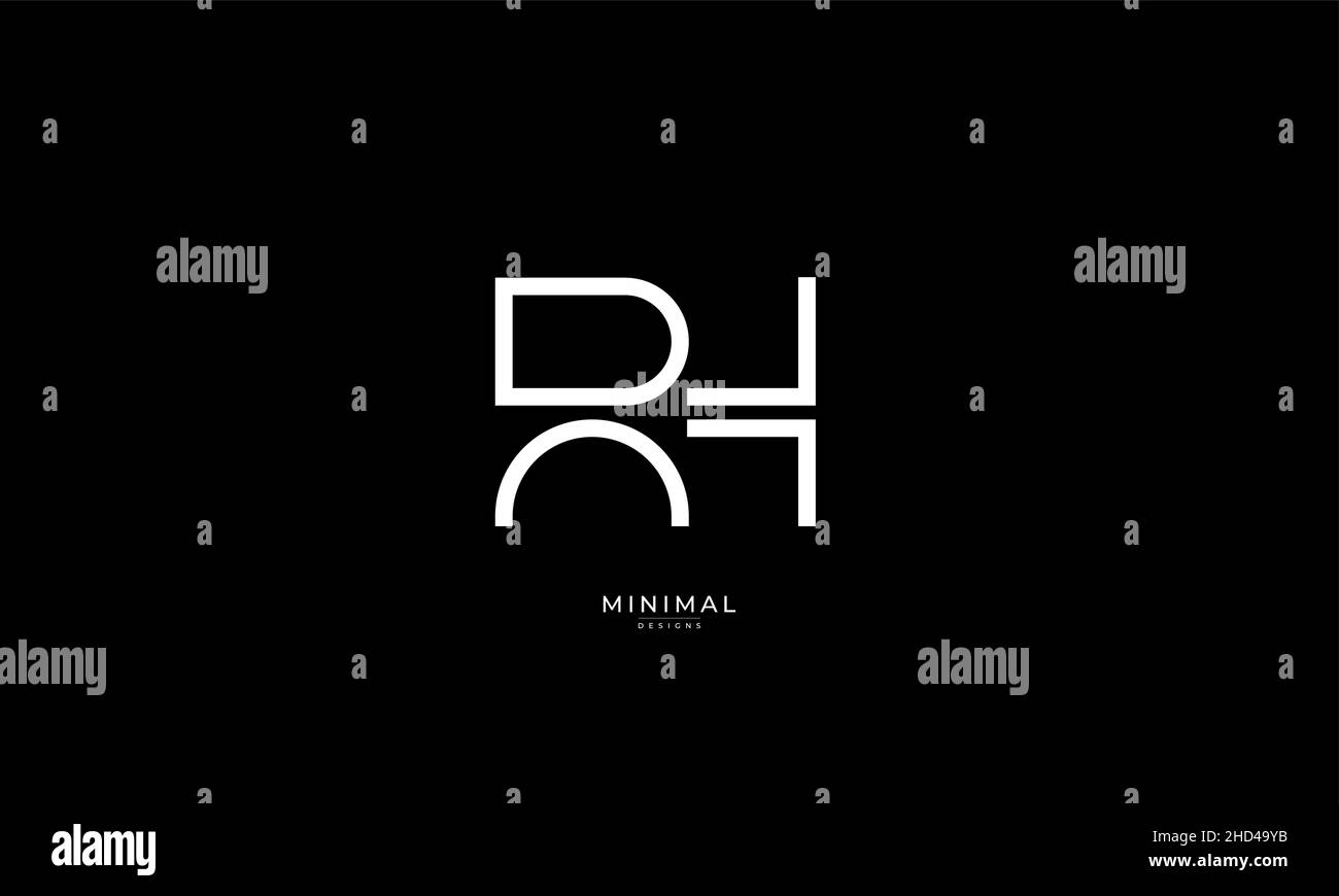 Alphabet letter icon logo RH Stock Vector Image & Art - Alamy