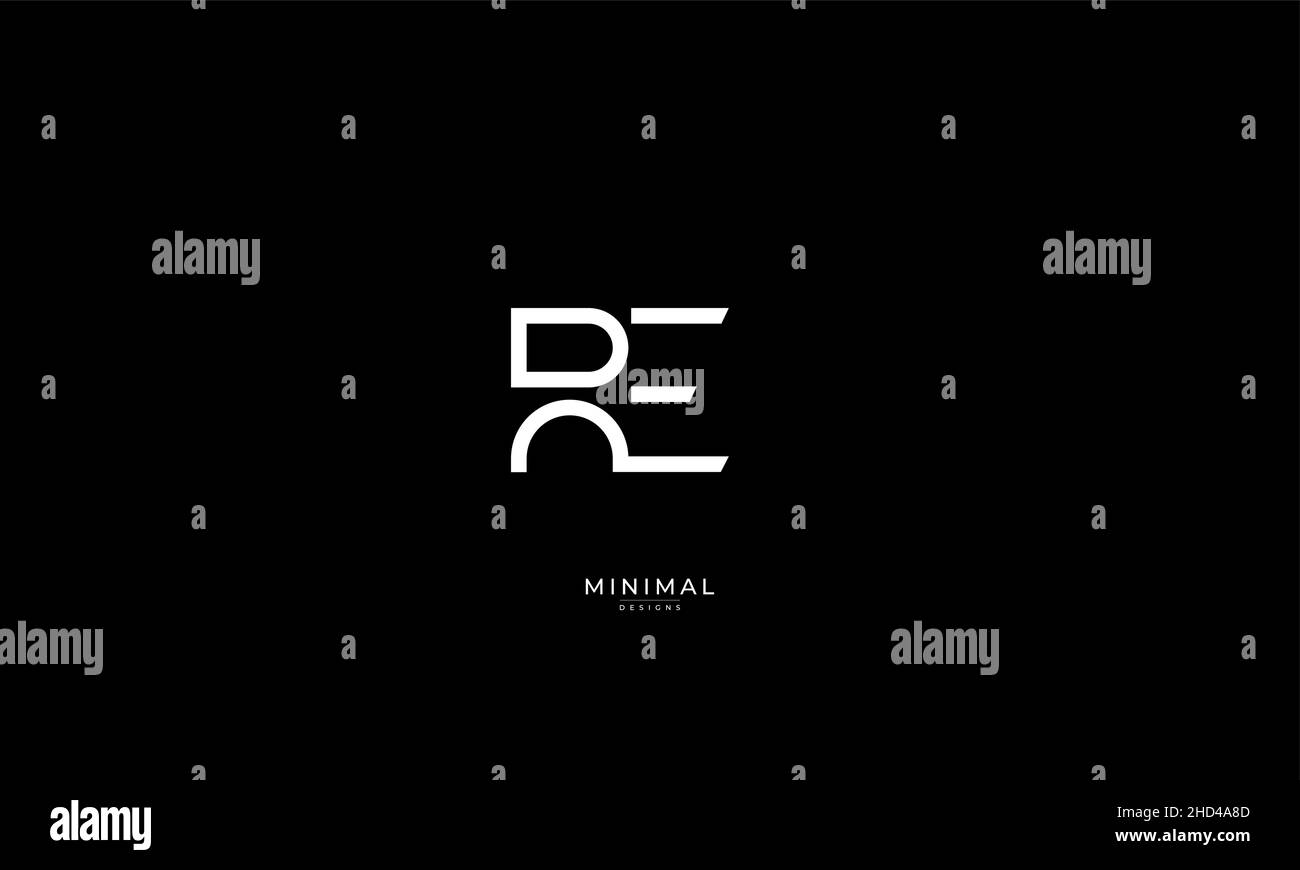 Alphabet letter icon logo RE Stock Vector Image & Art - Alamy