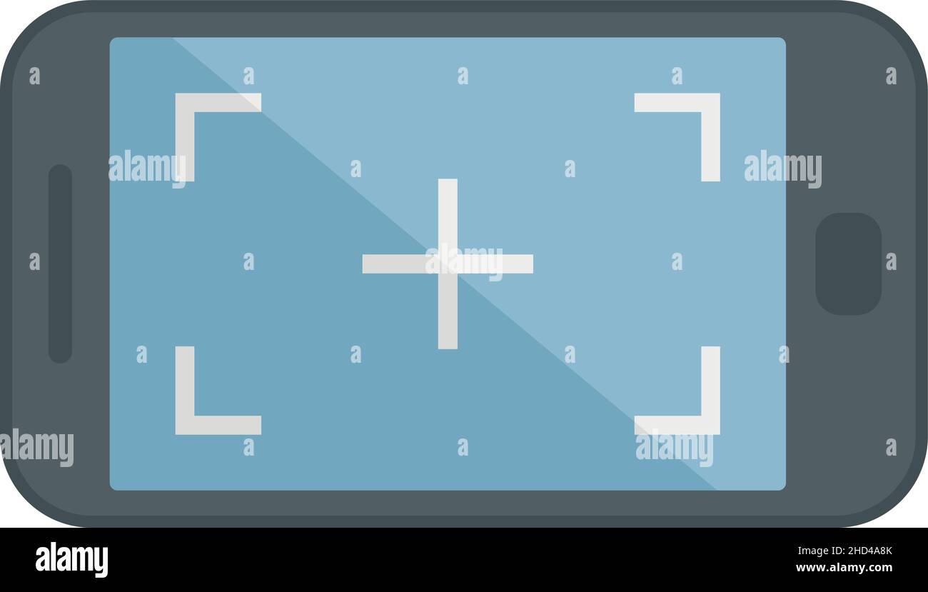 Phone screen recording icon. Flat illustration of phone screen ...