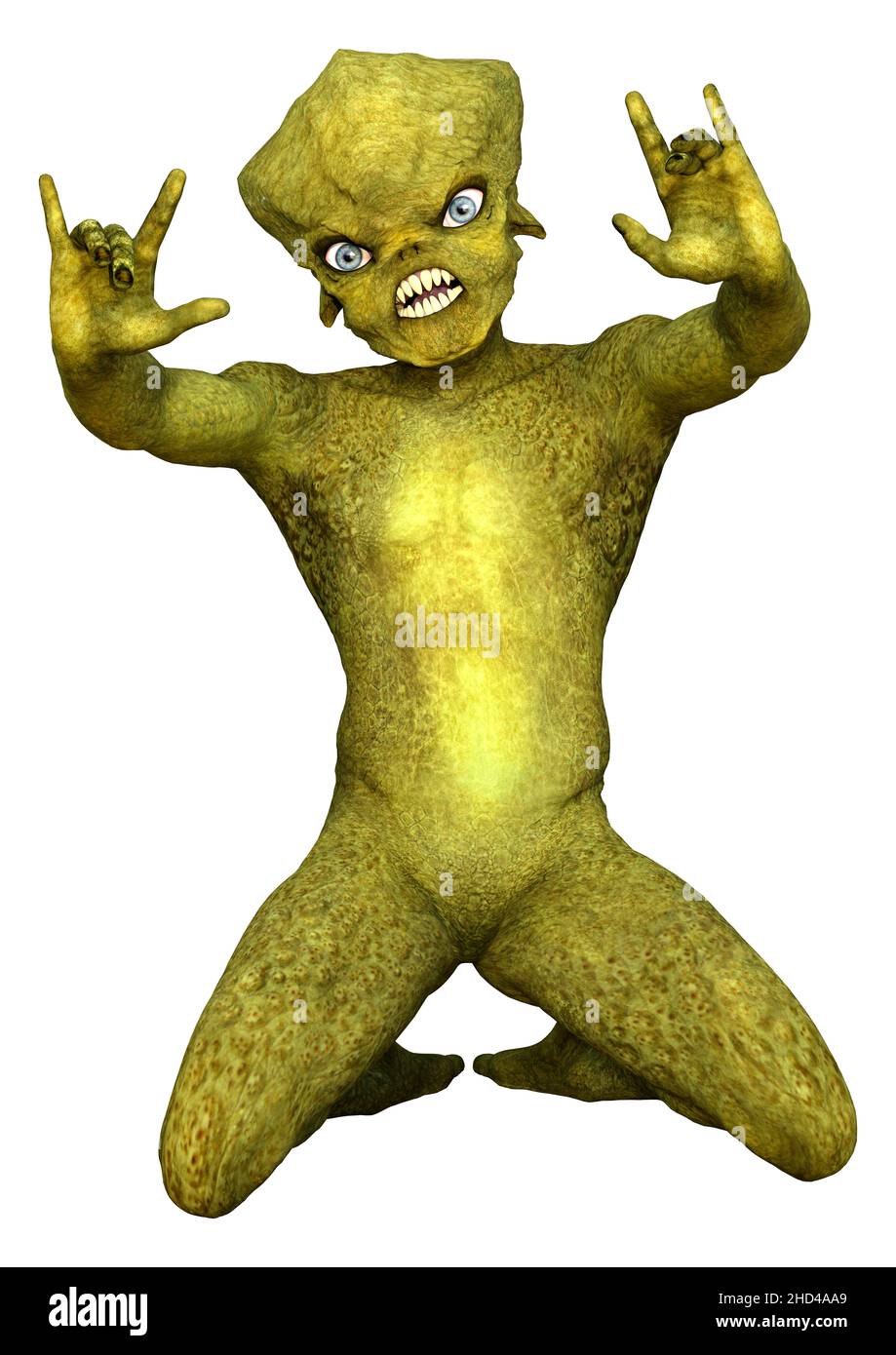 3D rendering of a green alien isolated on white background Stock Photo ...