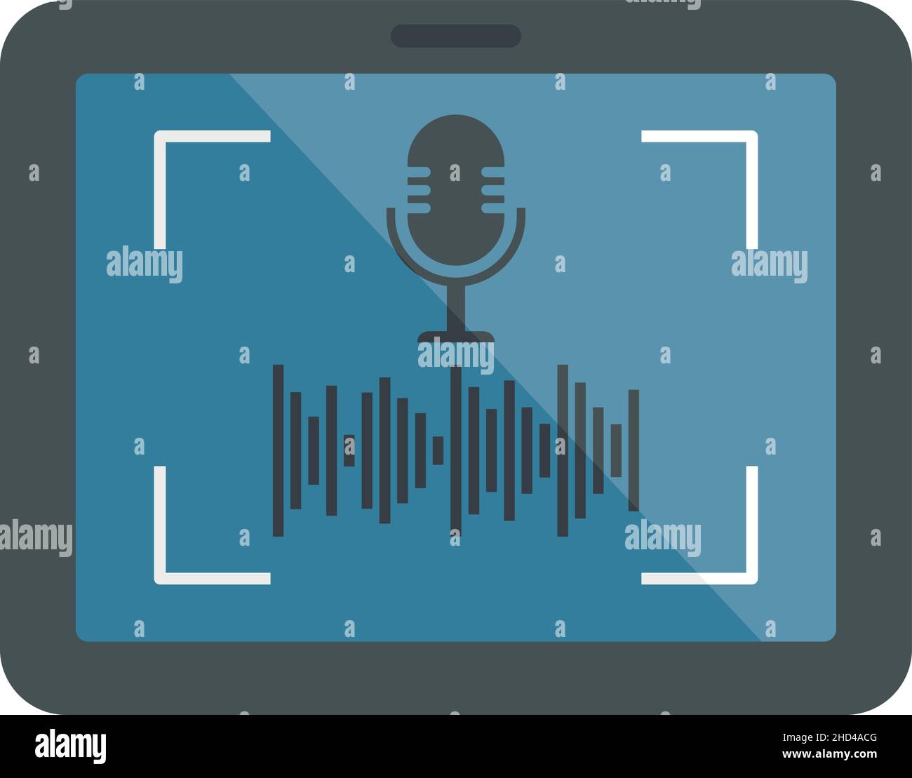 Tablet screen recording icon. Flat illustration of tablet screen ...