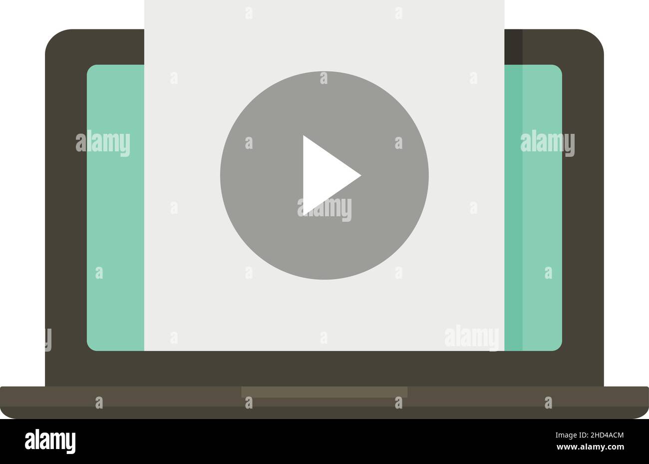 Laptop screen recording icon. Flat illustration of laptop screen ...