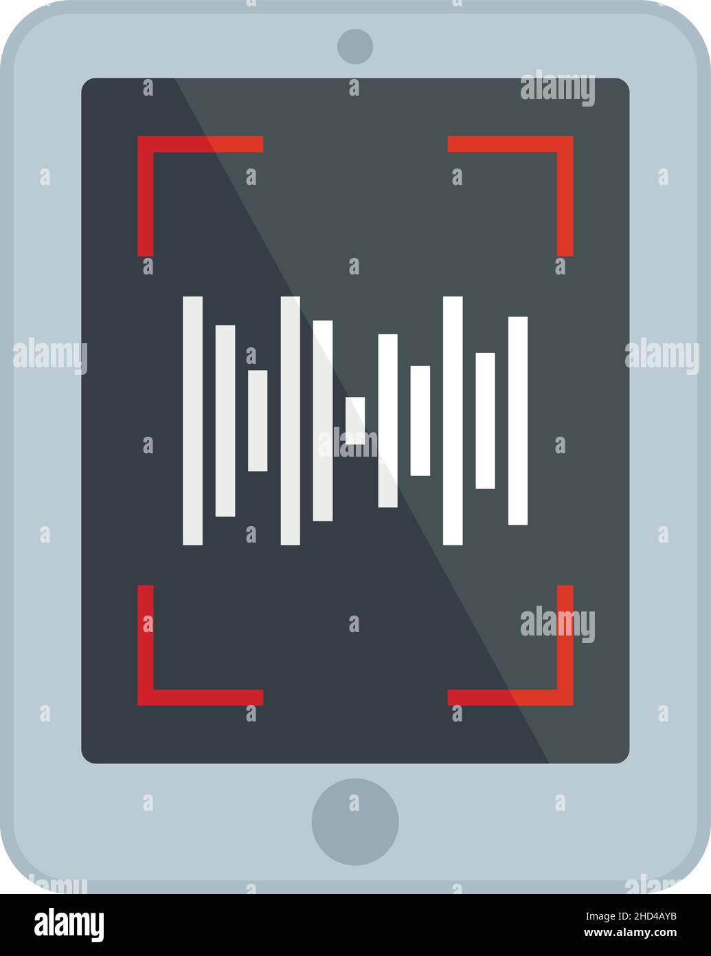 Tablet app screen recording icon. Flat illustration of tablet app ...