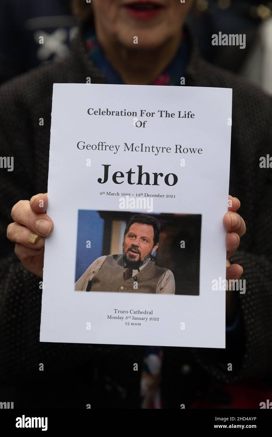 Truro, Cornwall, UK. 3rd Jan, 2022. Jethro's Final Farewell took place ...