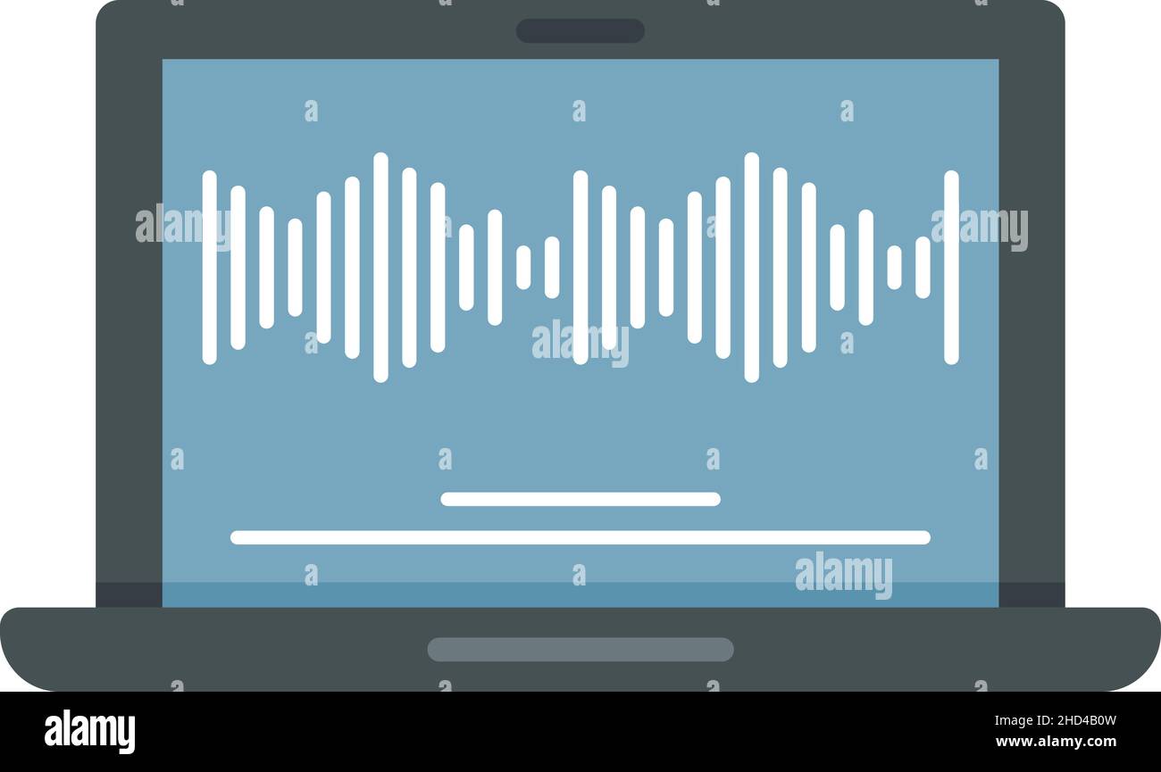 Notebook screen recording icon. Flat illustration of notebook screen ...