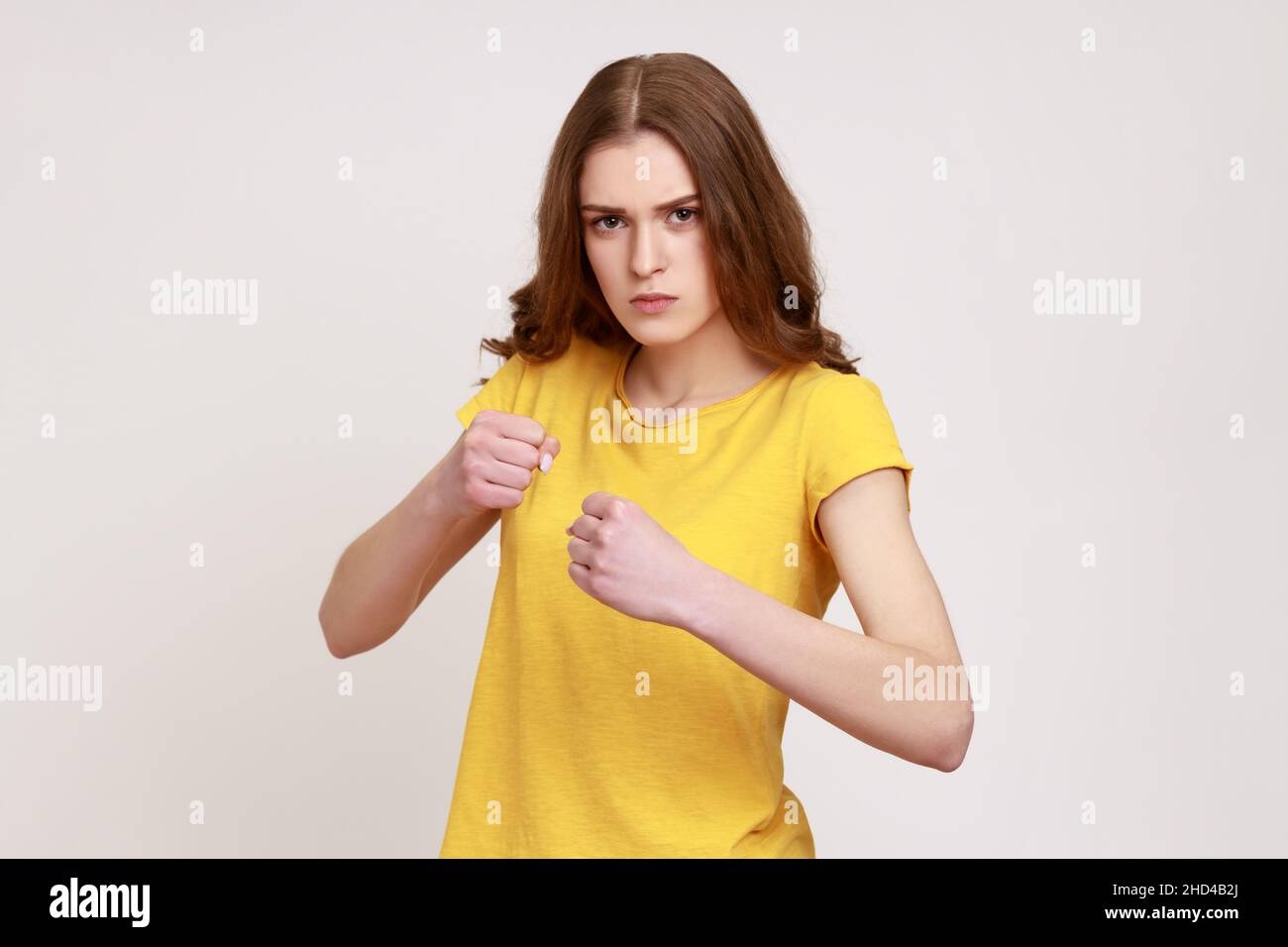 Determined fighting fist girl hi-res stock photography and images - Alamy