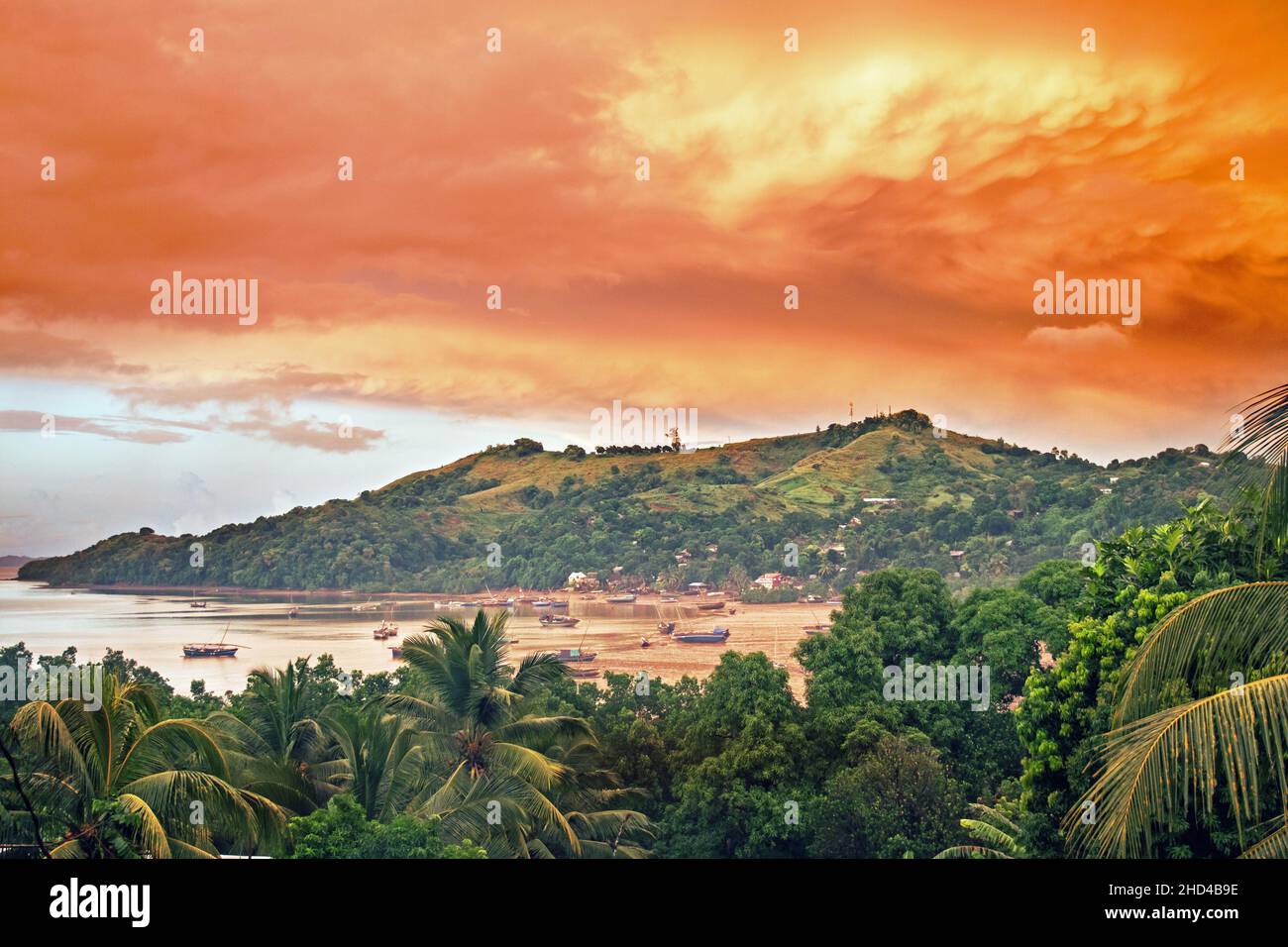 Sunrise over Hell Ville, Nosy Be, Madagascar Stock Photo - Alamy