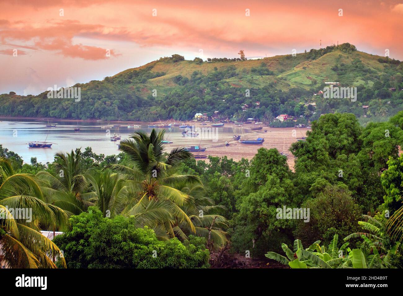 Sunrise over Hell Ville, Nosy Be, Madagascar Stock Photo - Alamy
