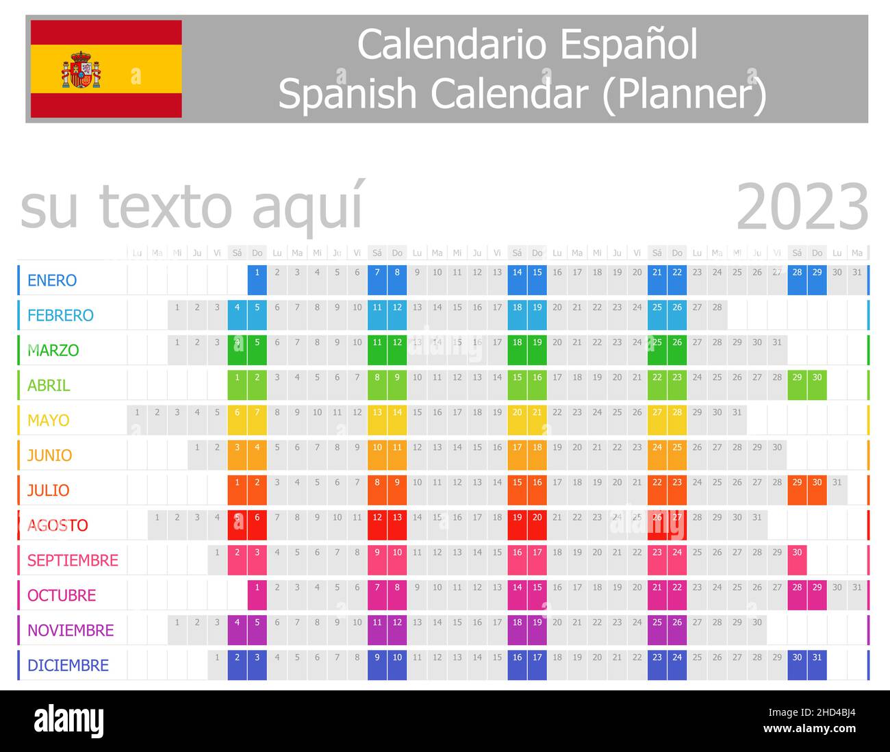 2023 calendario español Stock Vector Images - Alamy