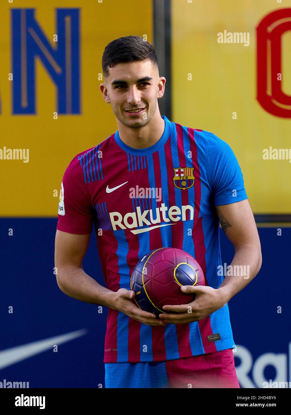 Ferran Torres of FC Barcelona during his presentation as FC Barcelona ...