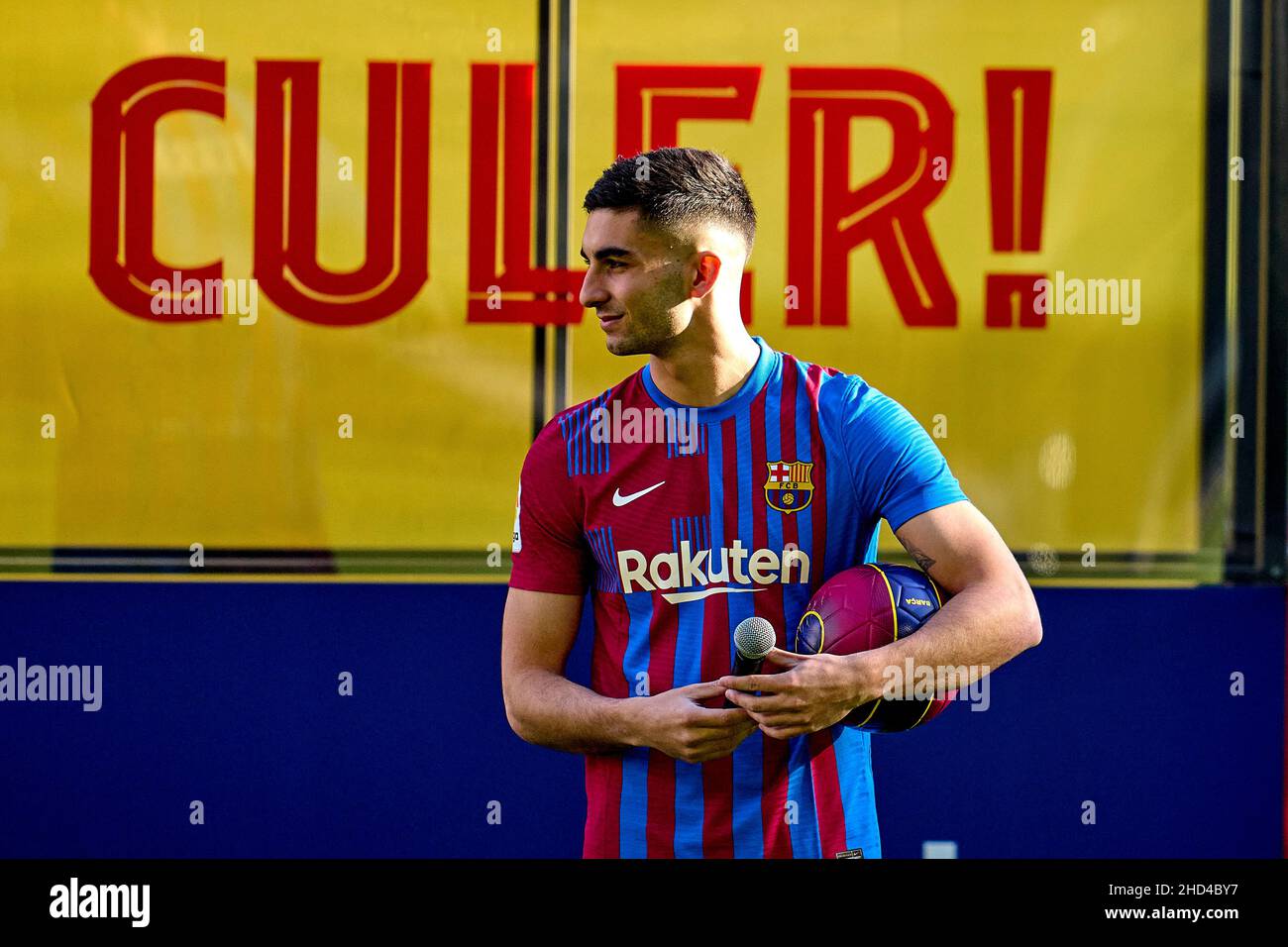 Ferran Torres of FC Barcelona during his presentation as FC Barcelona ...
