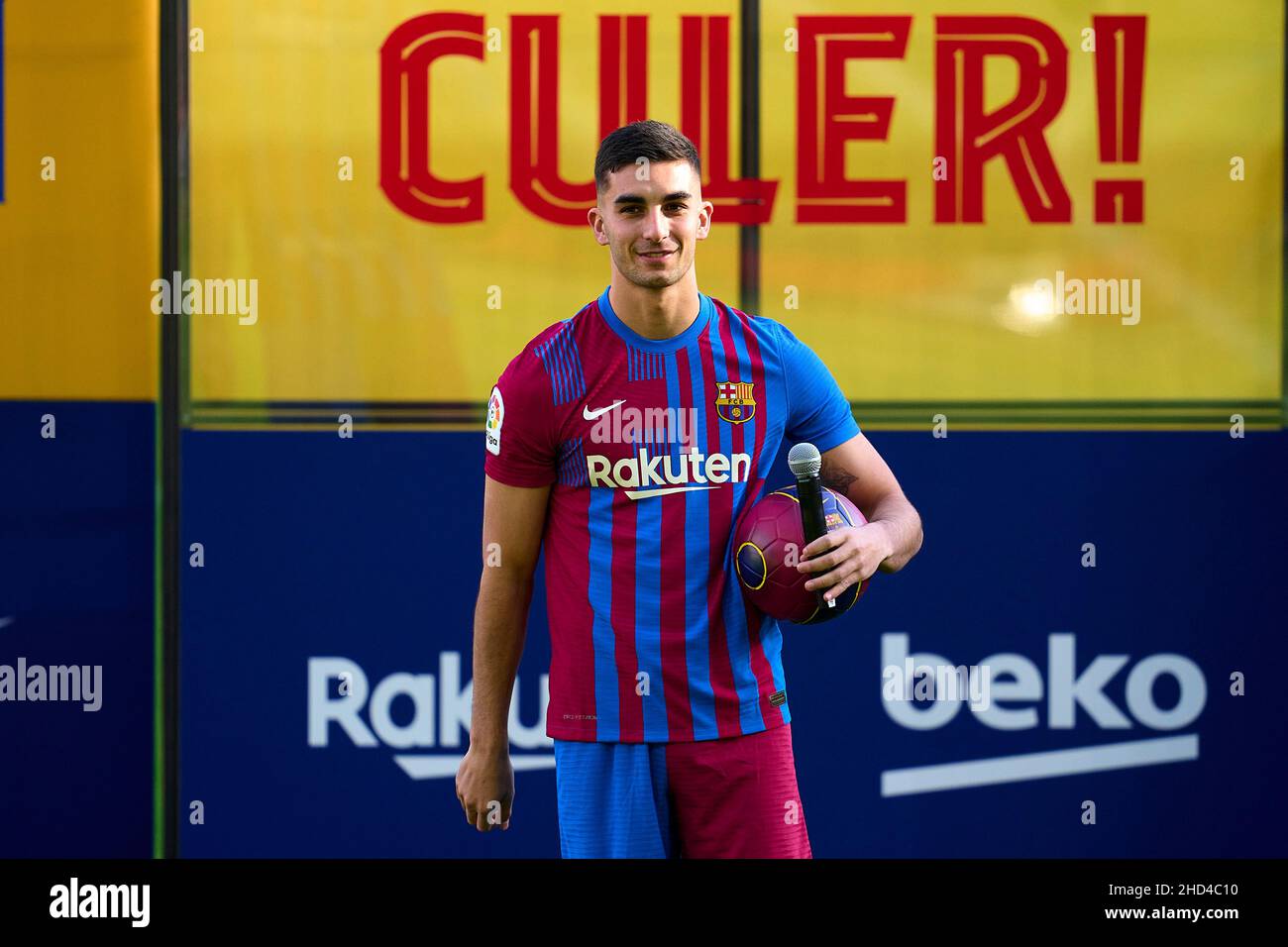 Ferran Torres of FC Barcelona during his presentation as FC Barcelona ...