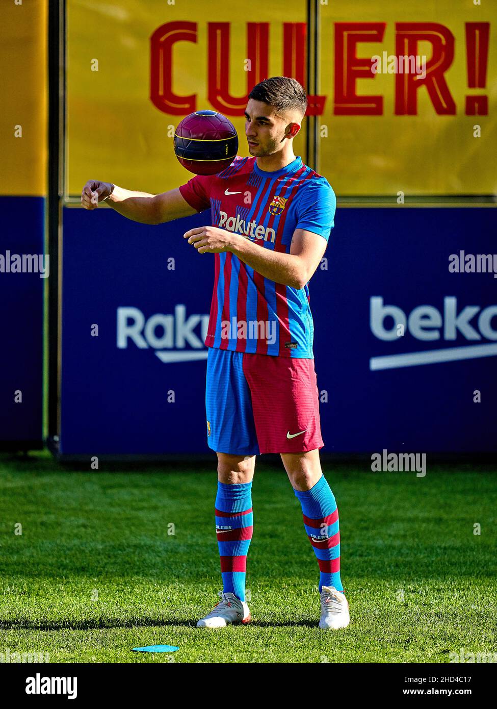 Ferran Torres of FC Barcelona during his presentation as FC Barcelona ...