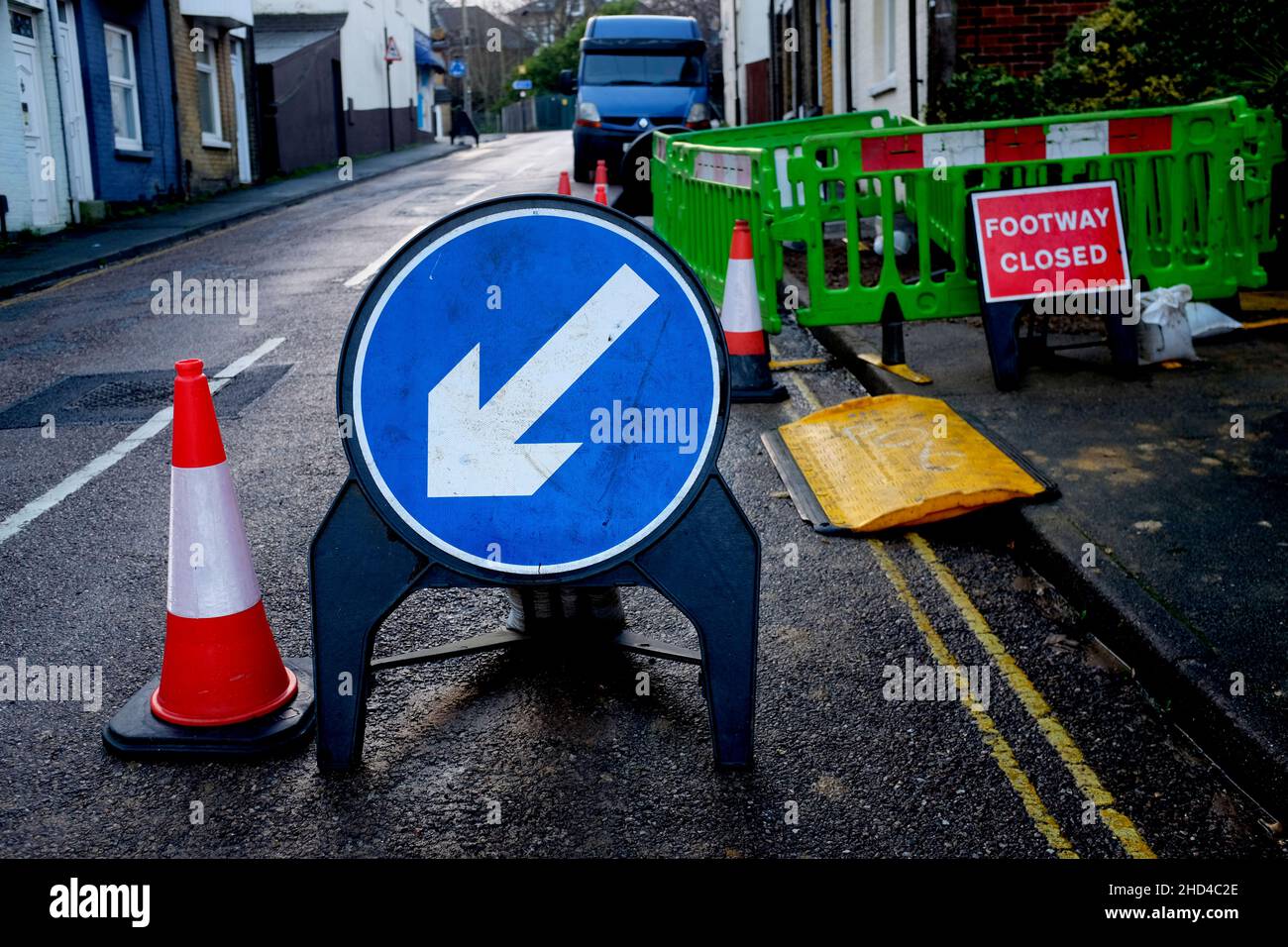 road,works,at,day,sign,access,accessibility,Cowes,Isle of Wight,England ...