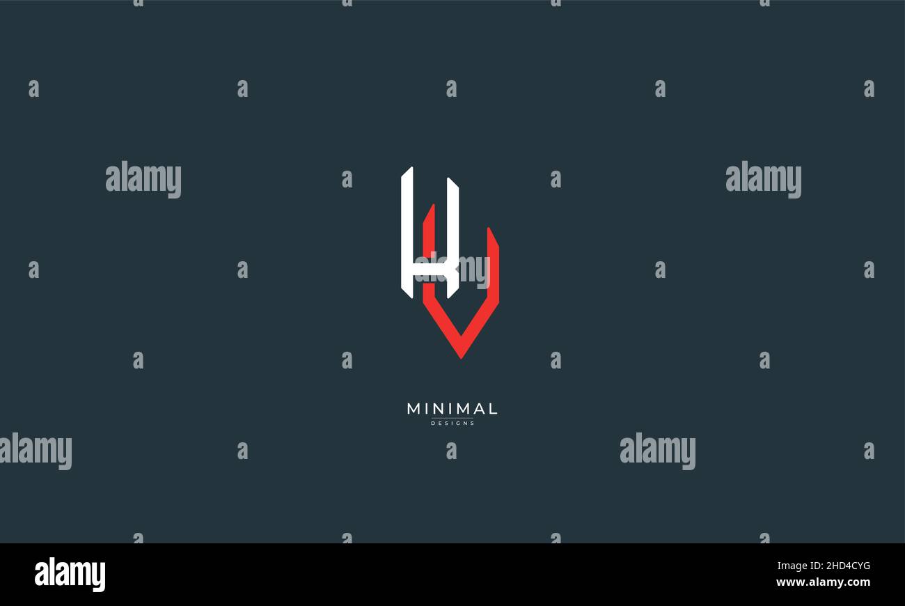 Alphabet letter icon logo KV Stock Vector Image & Art - Alamy