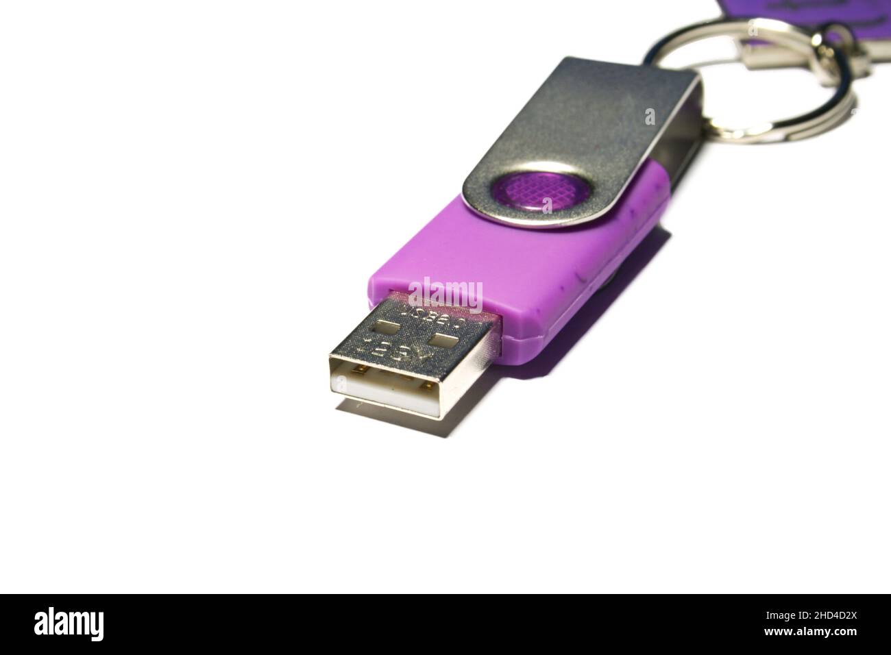 Small portable USB flash disk drive in pink Stock Photo - Alamy