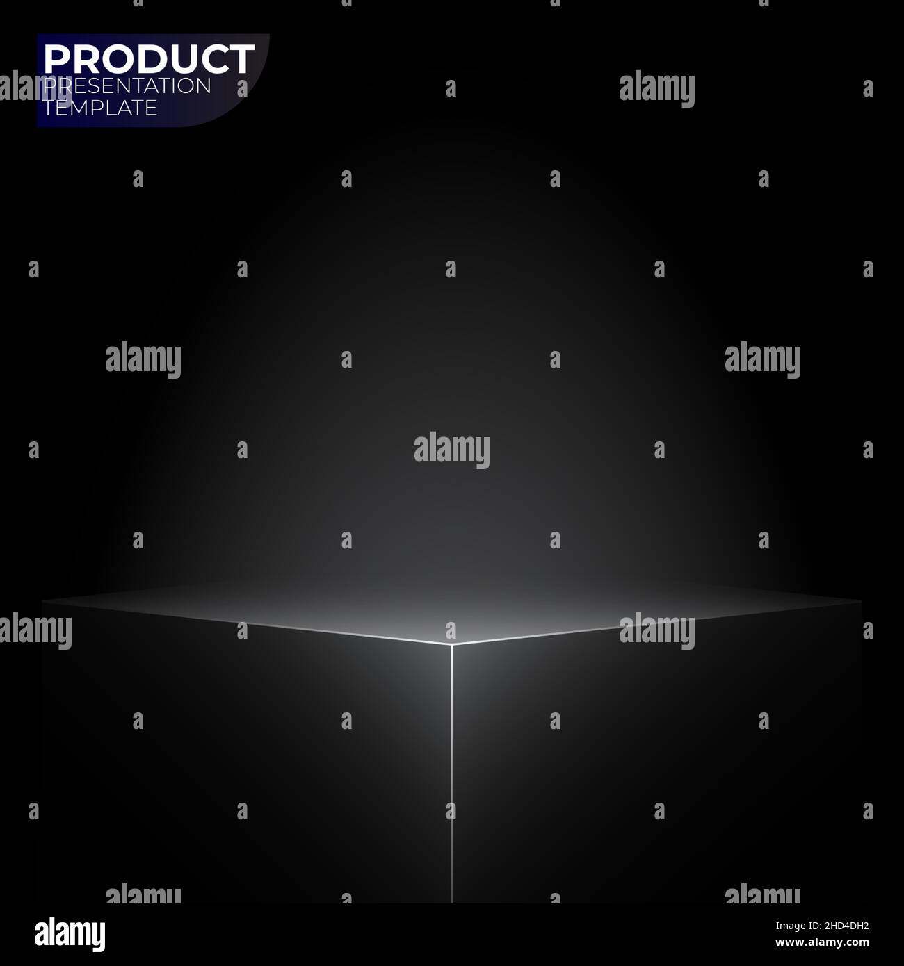 Black box stand for product display. Abstract product pedestal. Vector ...