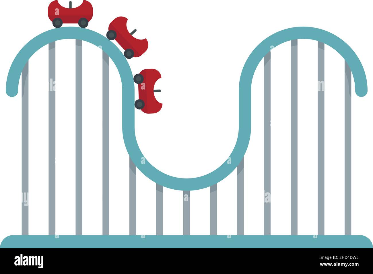 Roller coaster track icon. Flat illustration of roller coaster track ...