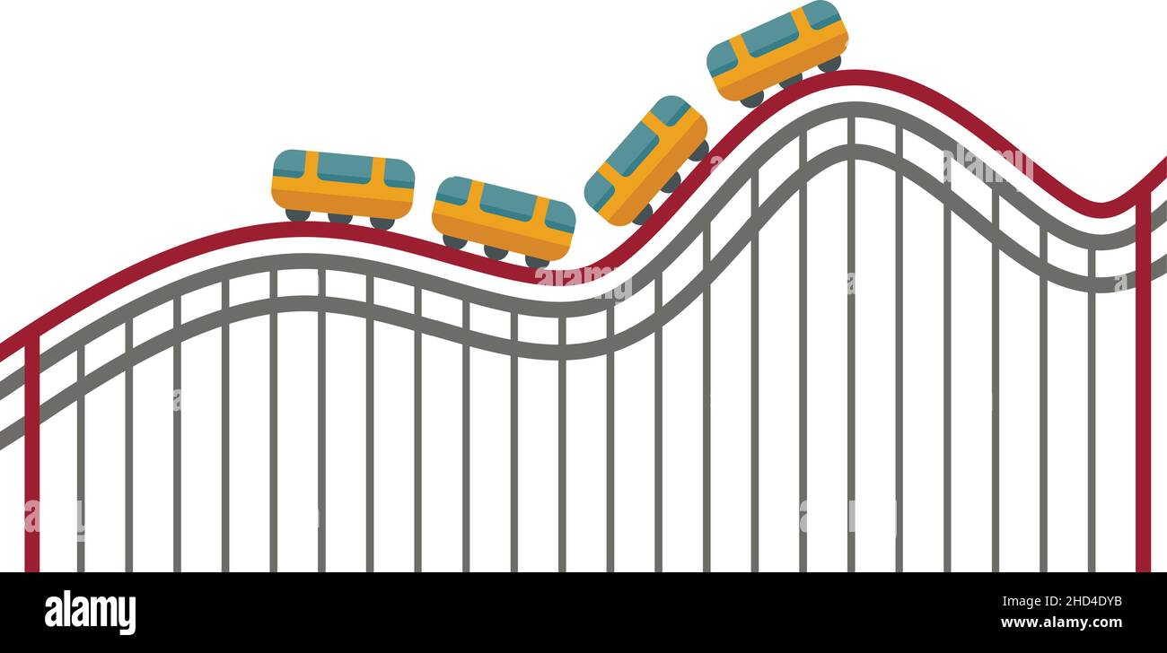 Roller coaster fun icon. Flat illustration of roller coaster fun vector ...