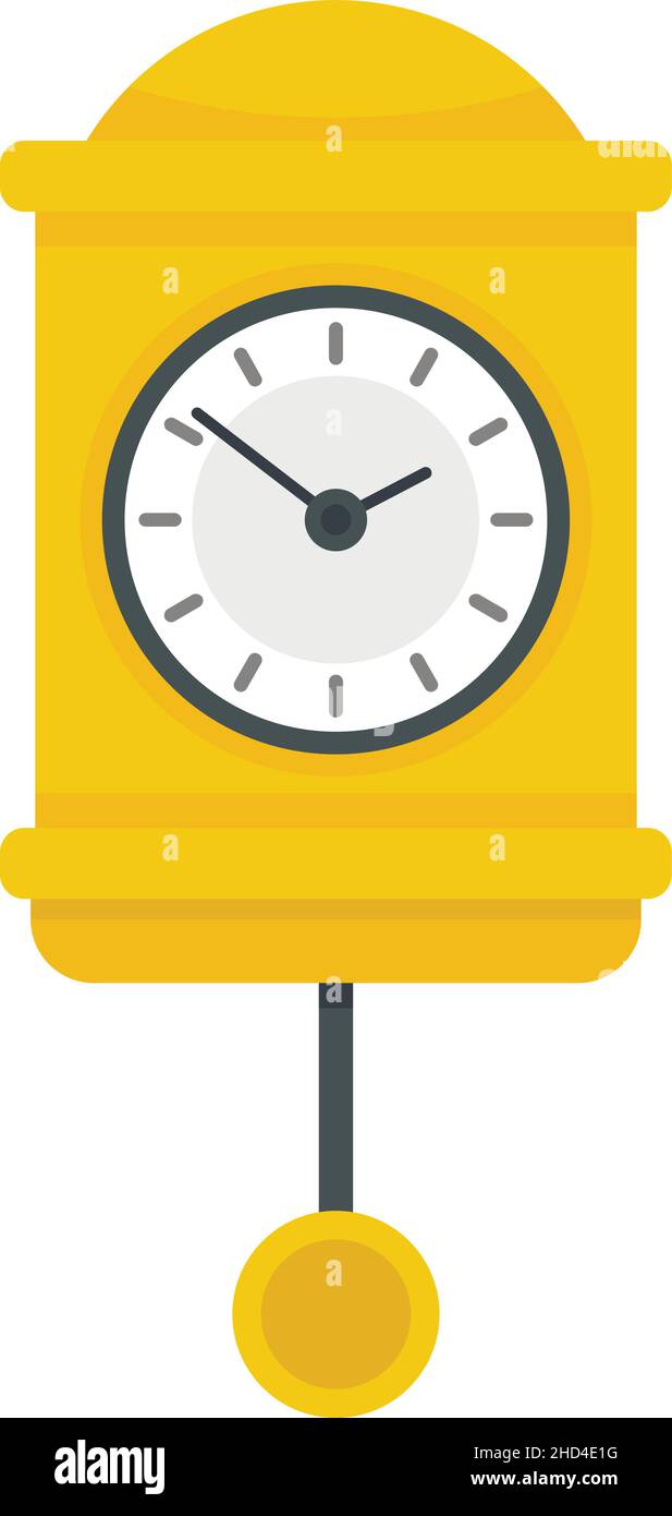 Time Pendulum Clock Icon Flat Illustration Of Time Pendulum Clock Vector Icon Isolated On White
