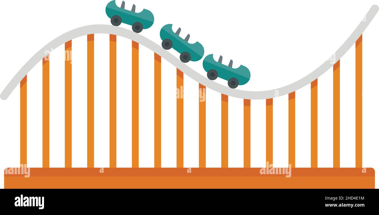 Speed roller coaster icon. Flat illustration of speed roller coaster ...